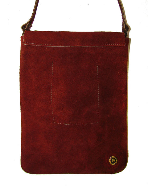 *Mahogany Suede Crossbody Bag – Leatherock
